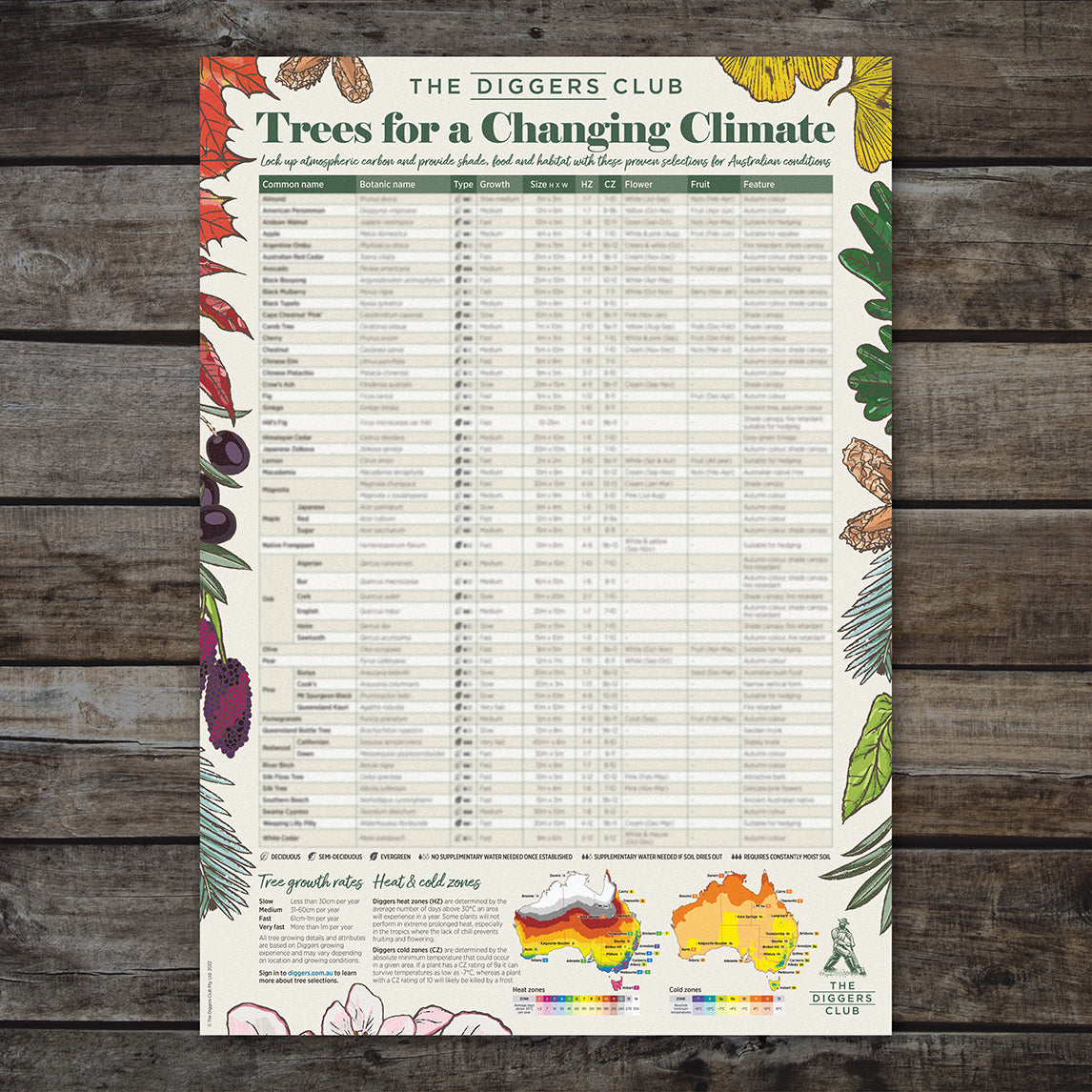 Trees for a Changing Climate Poster - The Diggers Club